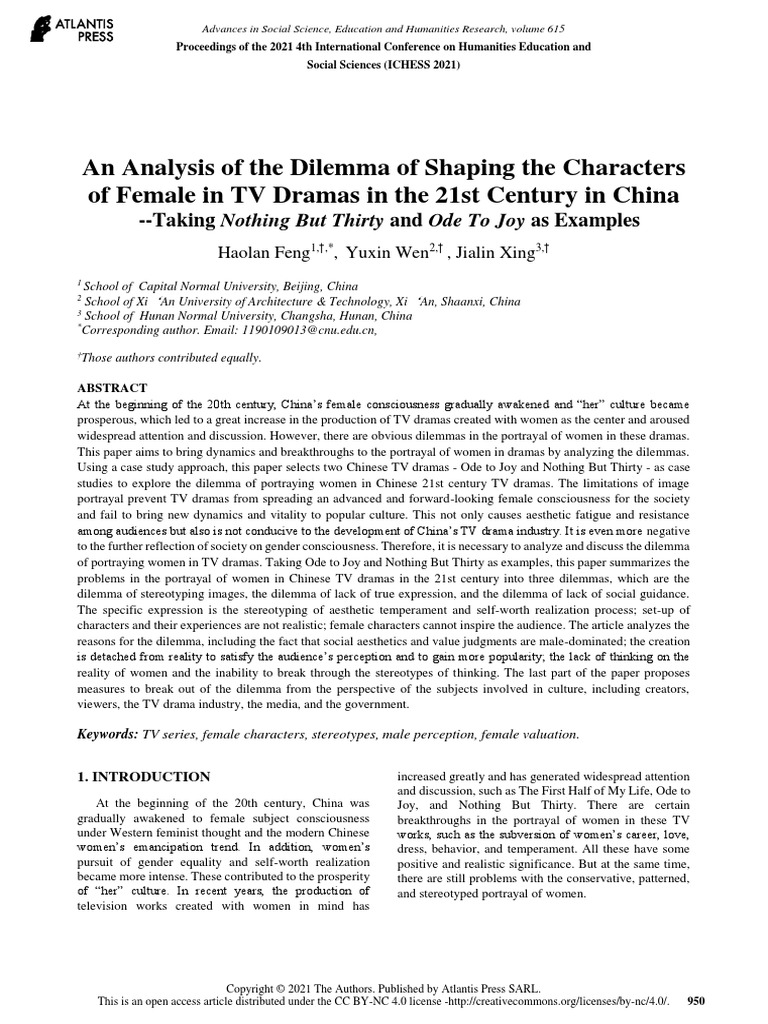 An Analysis of The Dilemma of Shaping The Characters of Female in TV ...