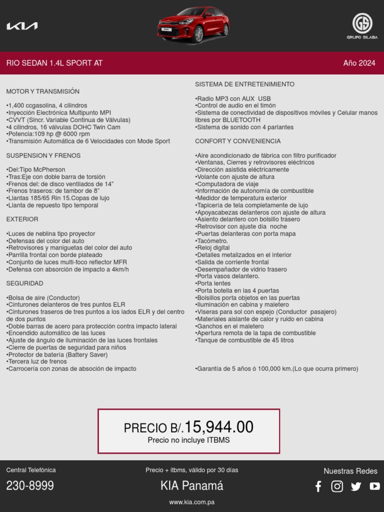 Rio Sedan 1.4L Sport at | PDF