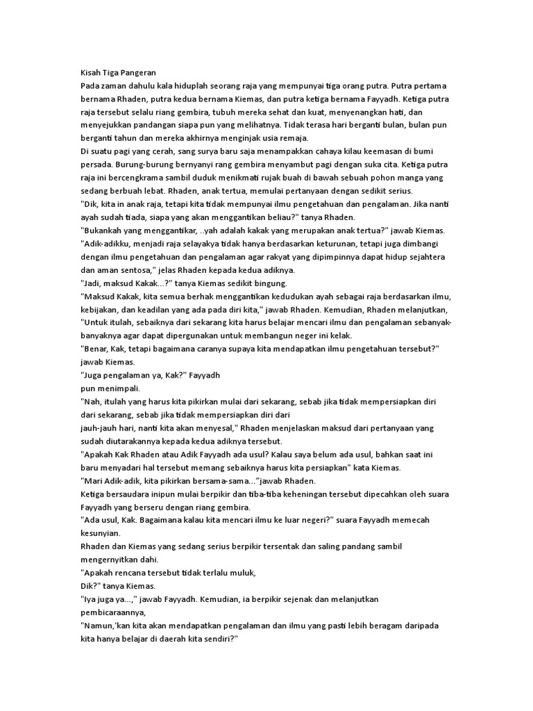 Kisah Tiga Pangeran | PDF | Agama & Spiritualitas | Dewasa Muda