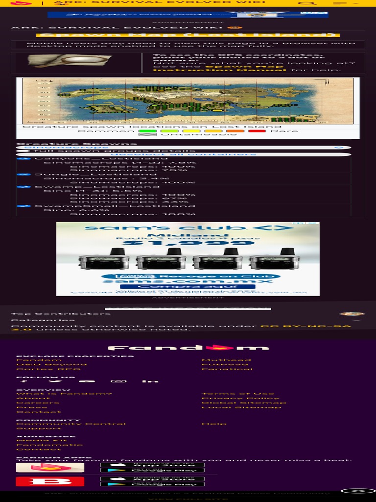 Spawn Map (Lost Island) - Official ARK Survival Evolved Wiki | PDF