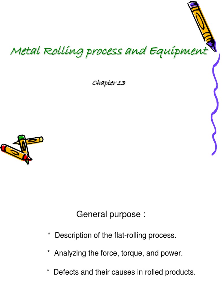 Chapter 13 Lecture - Rolling Process | PDF | Rolling (Metalworking) | Sheet Metal