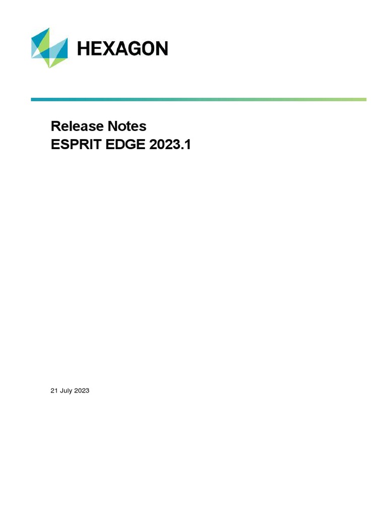 ESPRIT EDGE - Release - Notes - 2023 - 1 | PDF