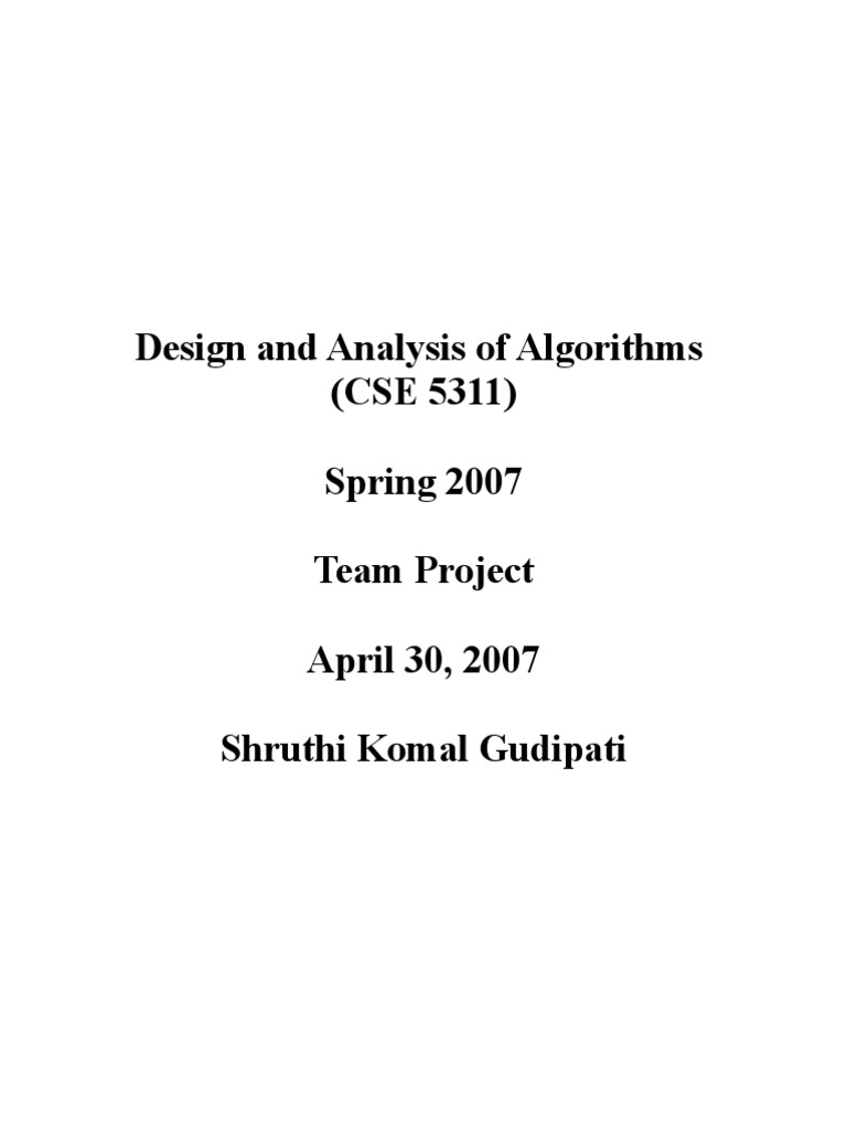 Algorithms Project Report Pdf Theoretical Computer Science Algorithms 6651