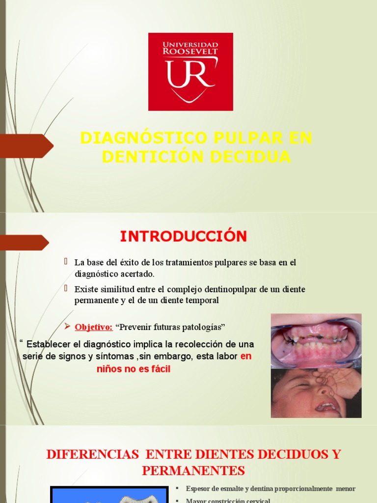DX Pulpar en Denticion Decidua | PDF | Dolor | Ciencias de la Salud