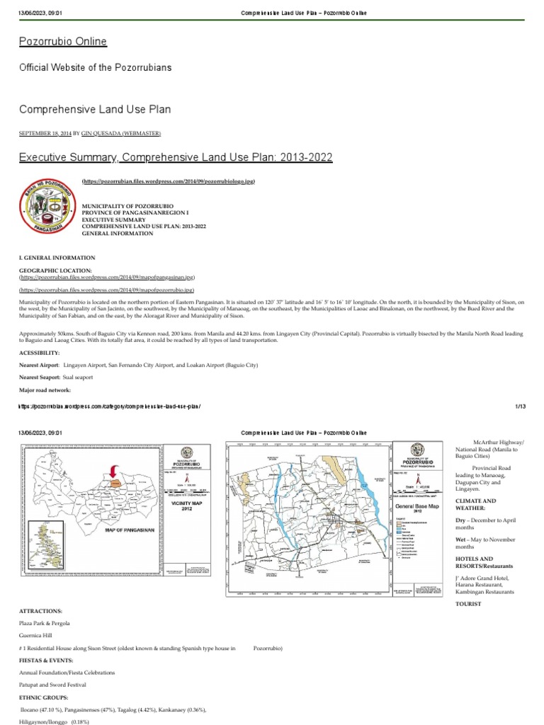 Comprehensive Land Use Plan - Pozorrubio Pangasinan | PDF ...