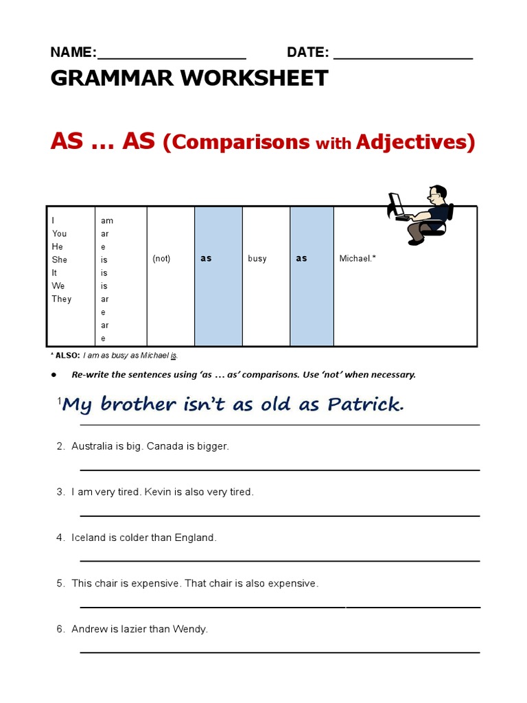 Atg Worksheet Asasadjectives | PDF