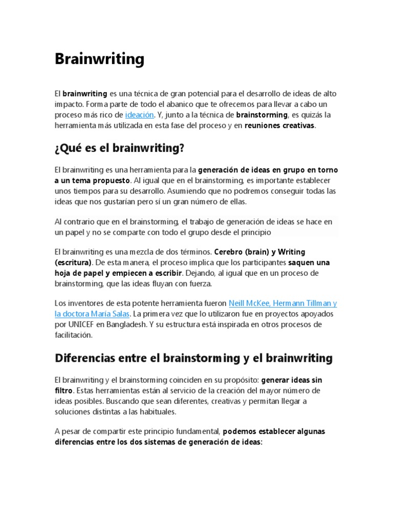 Brainwriting Pdf