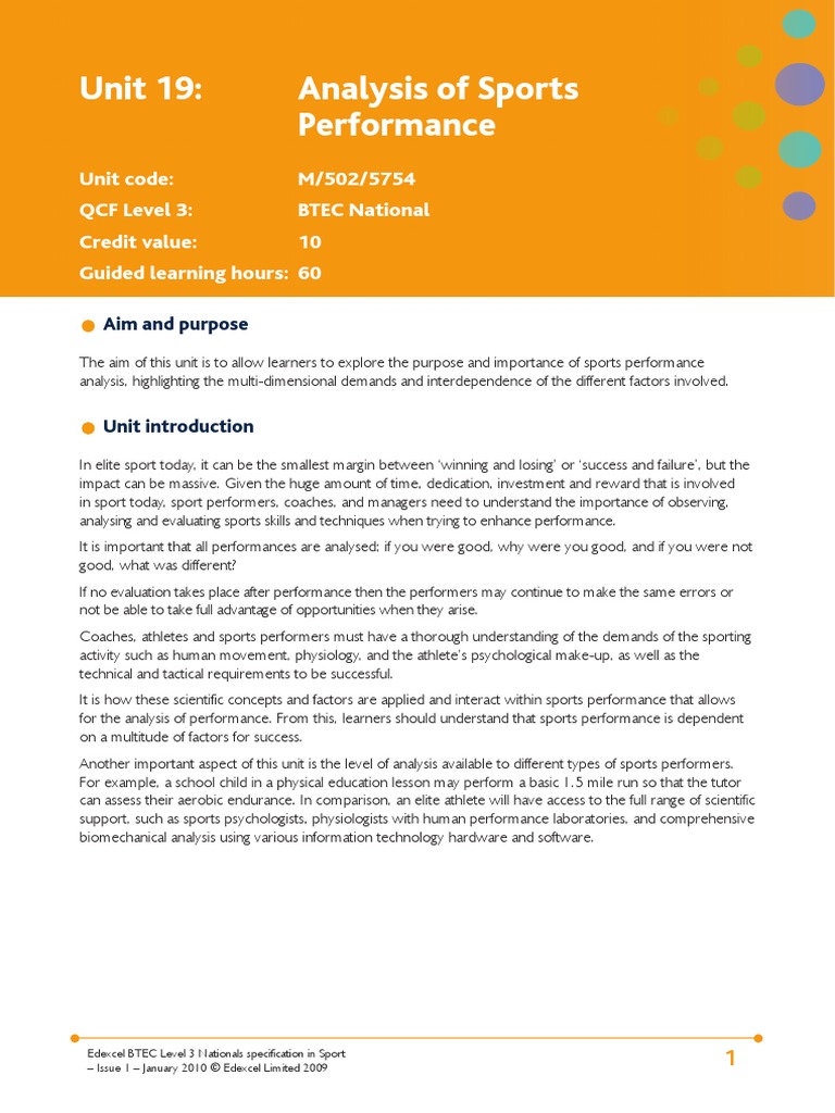 Unit 19 Analysis of Sports Performance | PDF | Learning | Educational ...