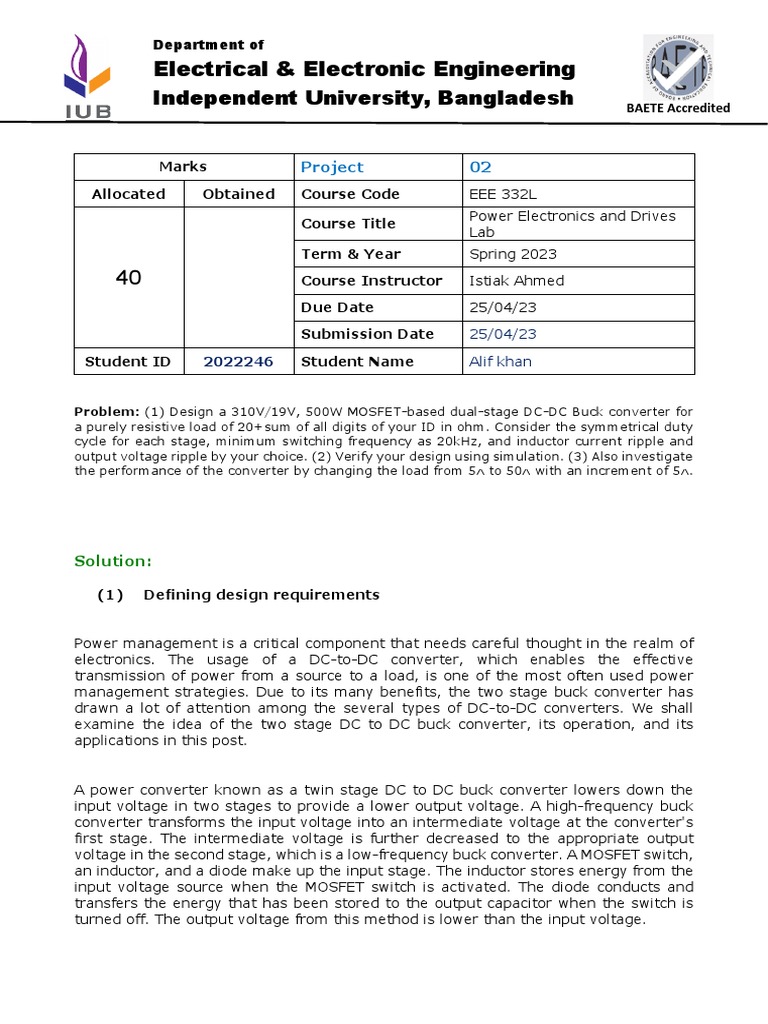 EEE332 - Spring - 2023 - Project 2 | PDF