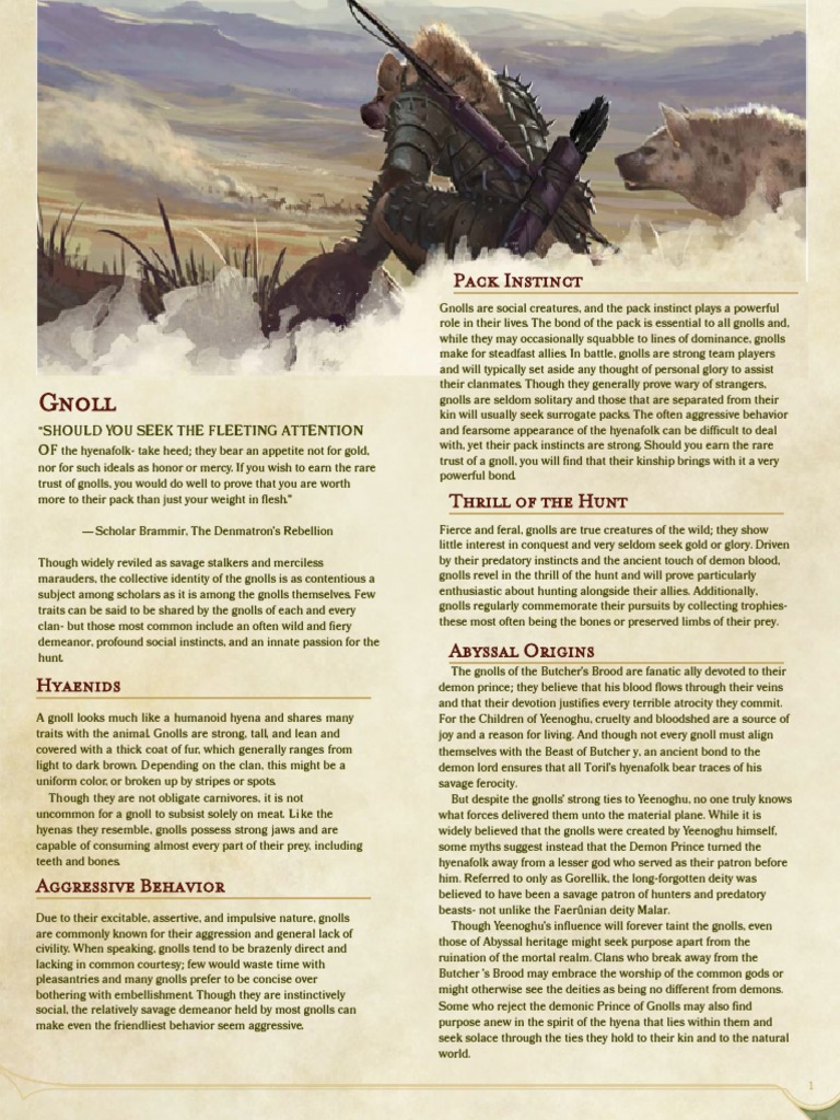 Final Gnoll - 5e - Race | PDF