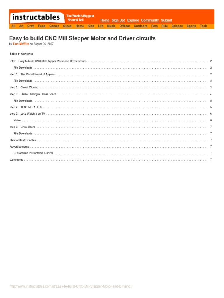 Easy To Build CNC Mill Stepper Motor and Driver Ci | PDF