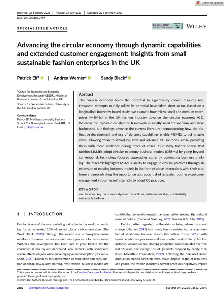 Elf Et Al. (2022) Advancing The Circular Economy Through Dynamic Capabilities and Extended ...