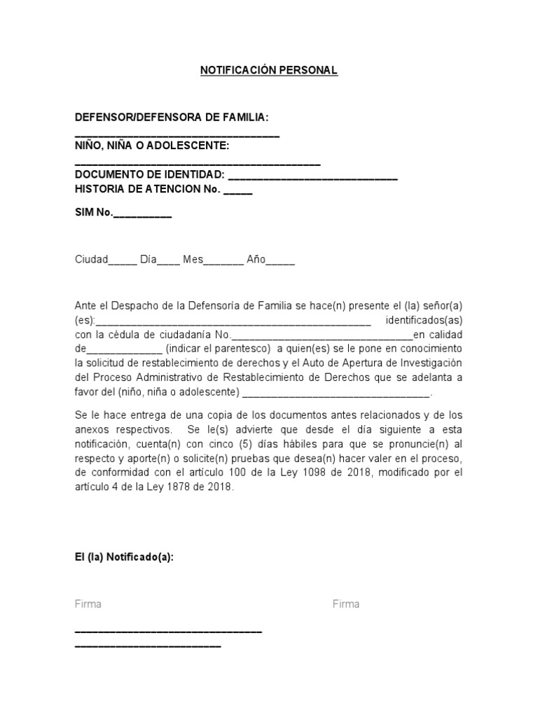 Notificación Personal | PDF