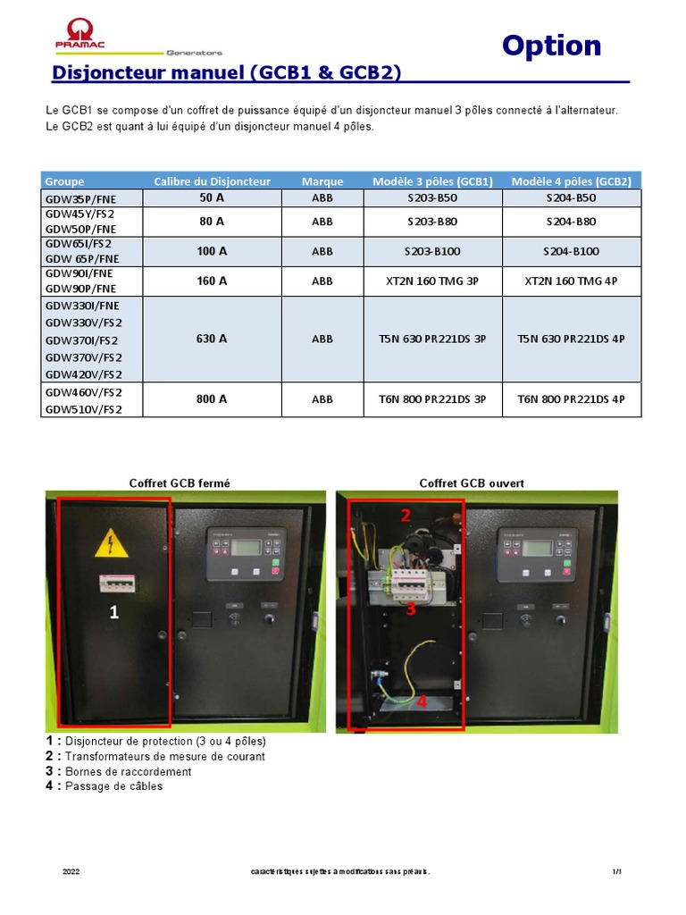 Option Disjoncteur (GCB) | PDF