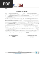 DSWD Consent to Travel for Minors | PDF