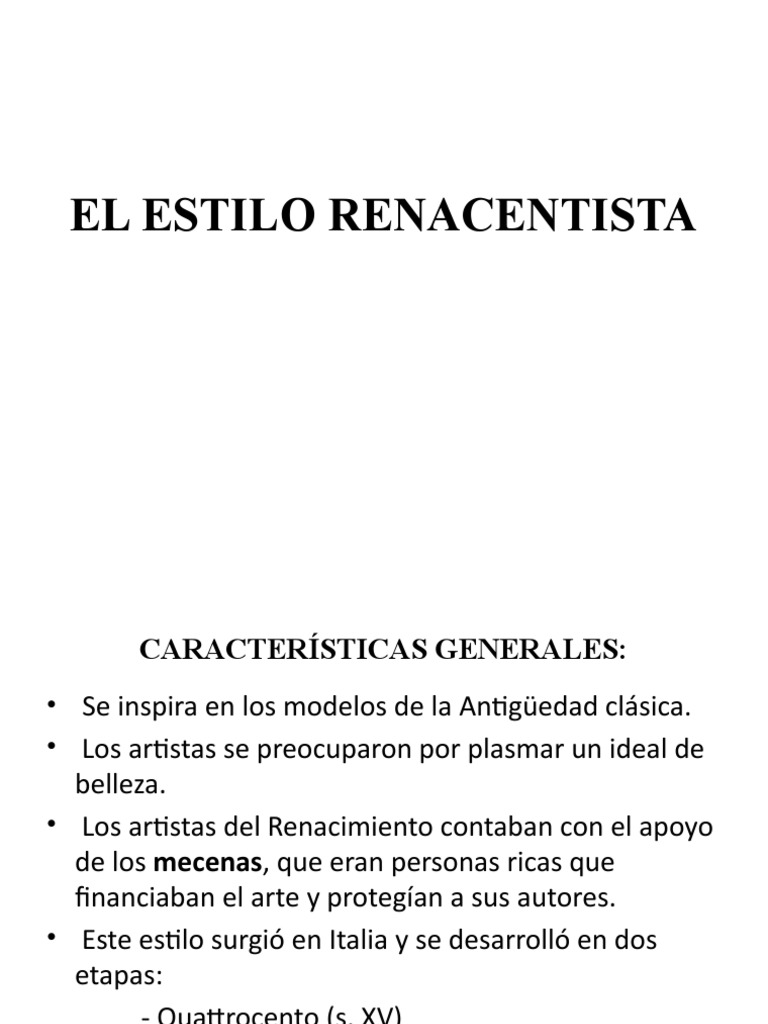 El Estilo Renacentista | PDF | Miguel Ángel | Florencia