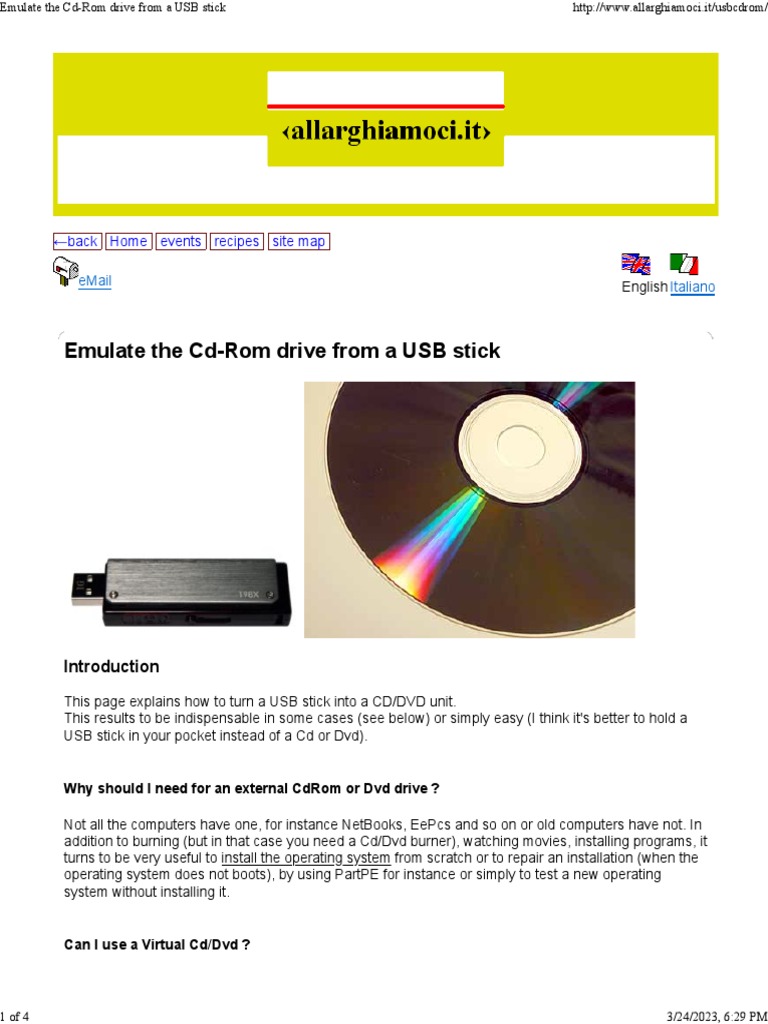 Emulate The Cd-Rom Drive From A USB Stick | PDF | Usb Flash Drive | Cd Rom