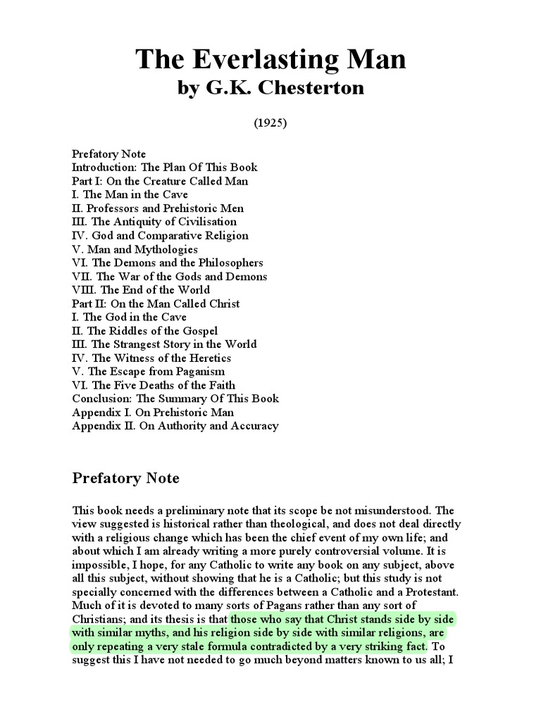 Everlasting Man | PDF | God | Reason