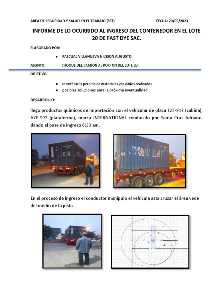 Informe Choque Del Porton | PDF