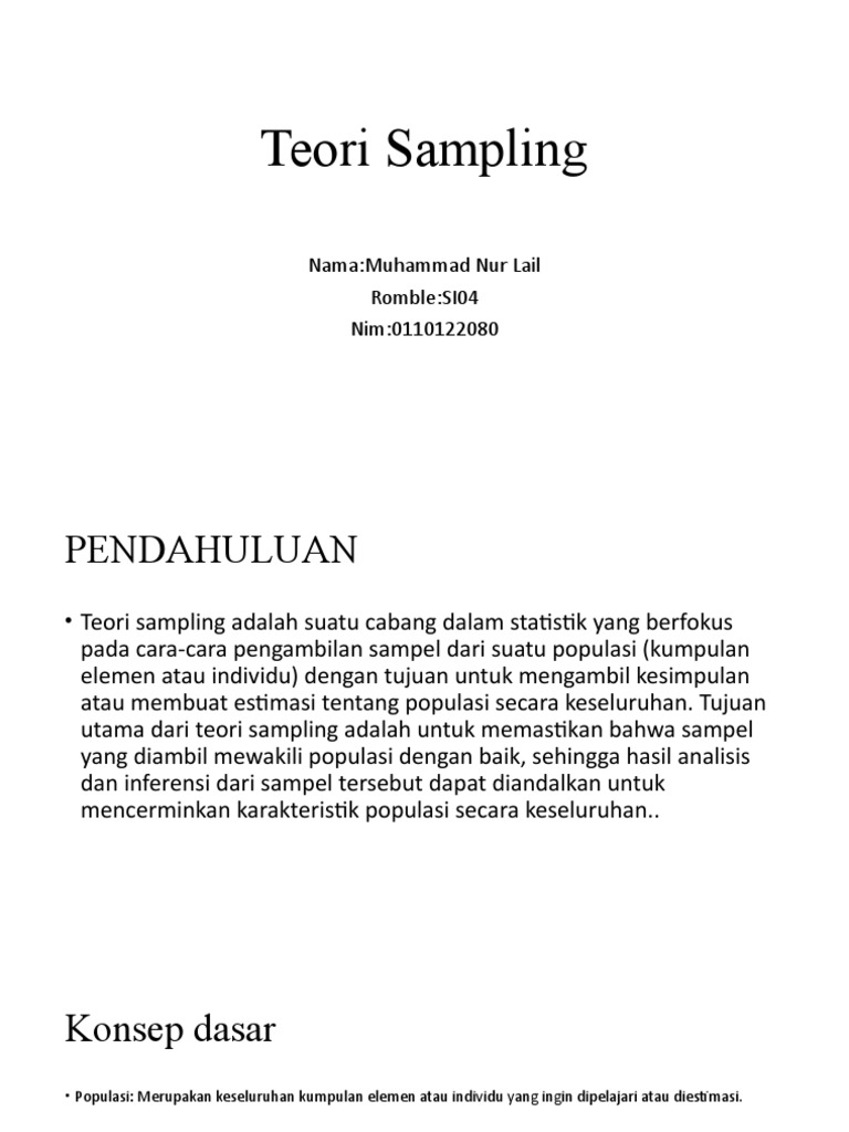 Teori Sampling | PDF | Sains & Matematika