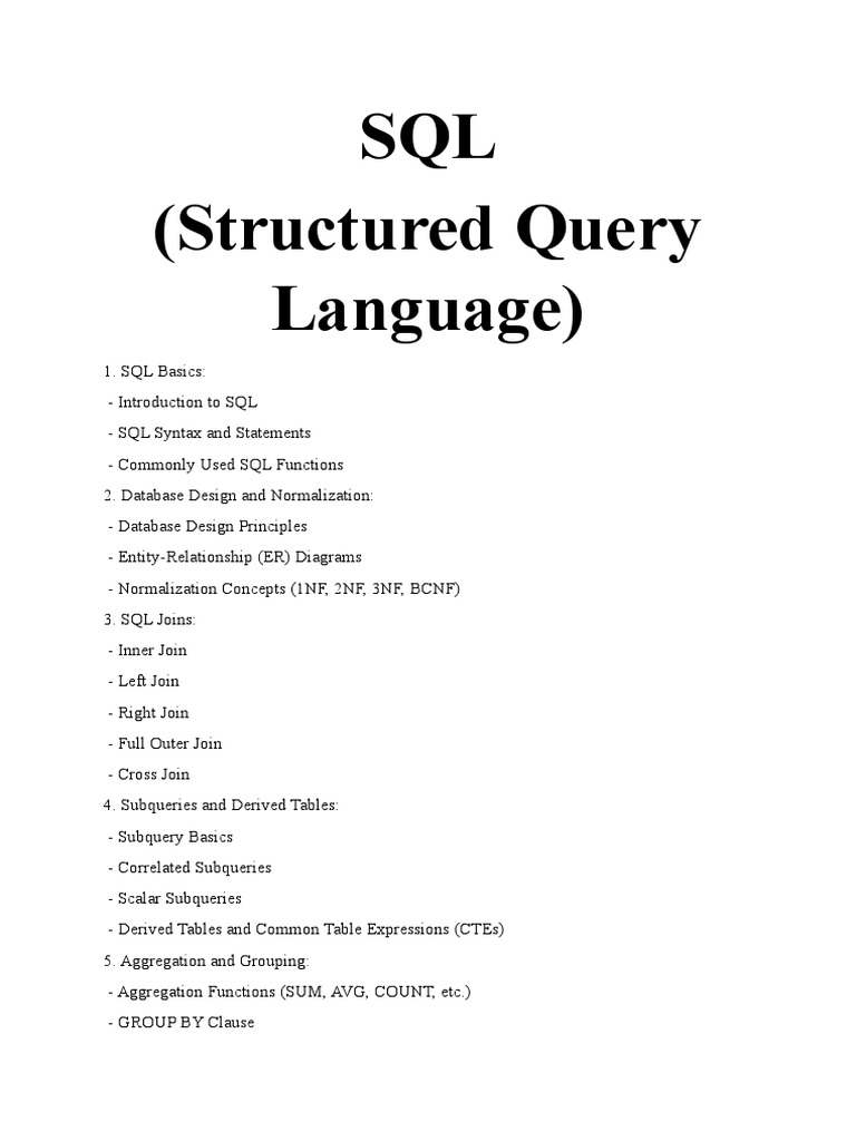 SQL Material by Anil | PDF