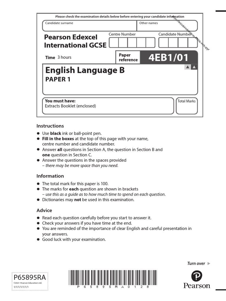 English Language B Exam Paper 1 | PDF