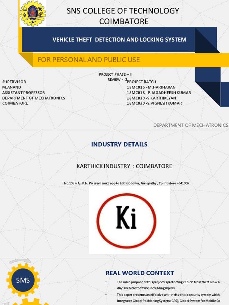 Vehicle Theft Detection and Locking System | PDF | Fingerprint | Biometrics