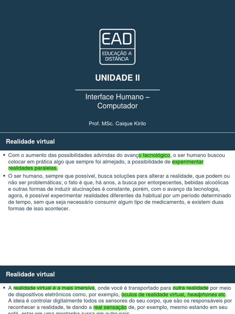 Slides de Aula - Unidade II | PDF