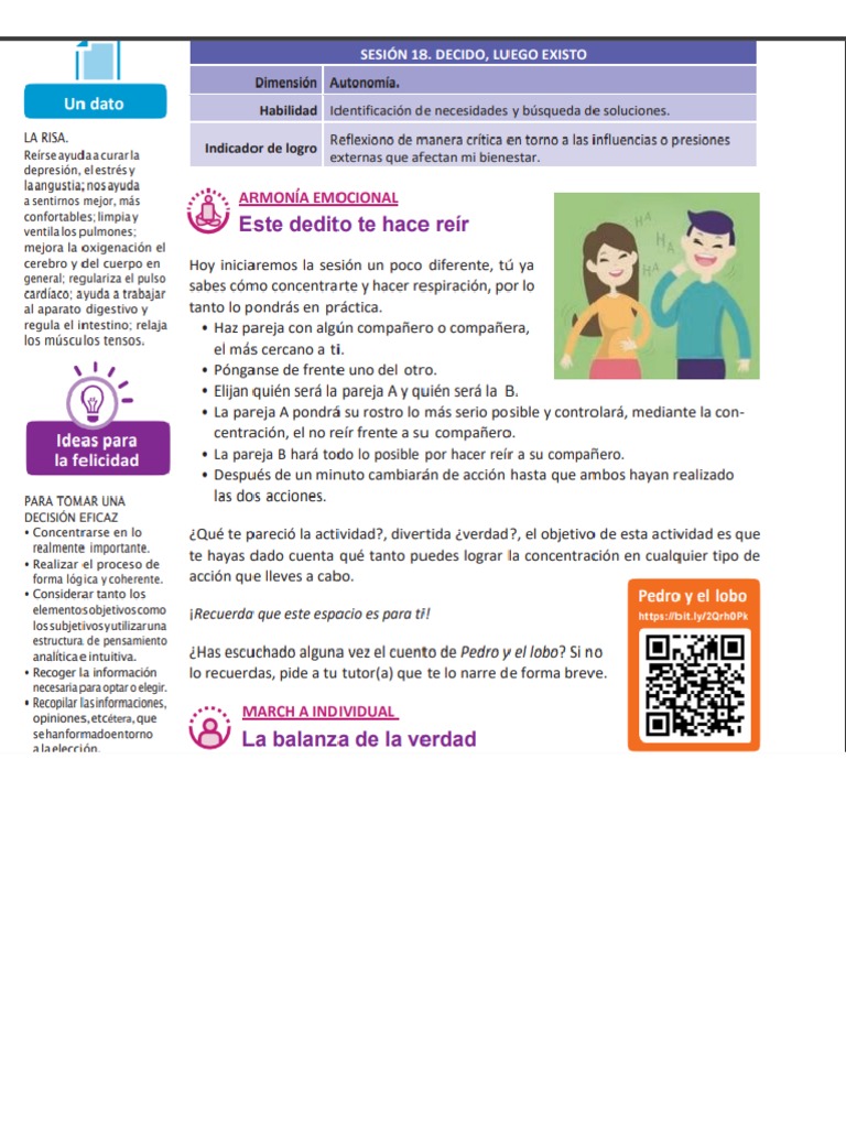 Deciciones Negativos y Positivos (Tutoria) | PDF