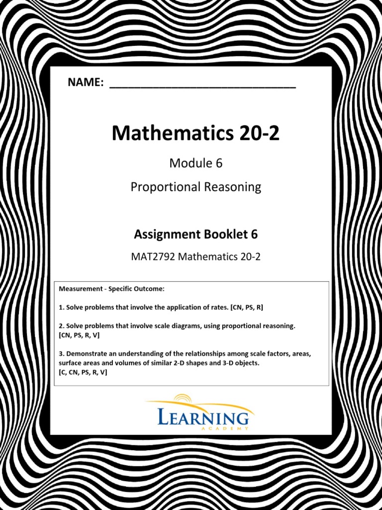 Math 20-2 Assignment Booklet 6 (2022R) | PDF