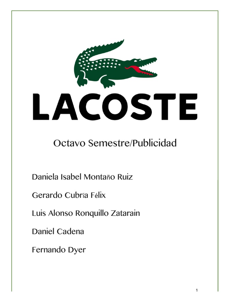 LACOSTE Carpeta Final PDF | PDF