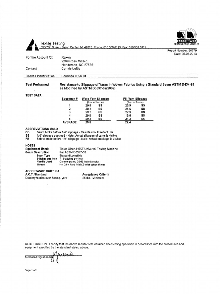 Formoza 8026 - ASTM D434 | PDF