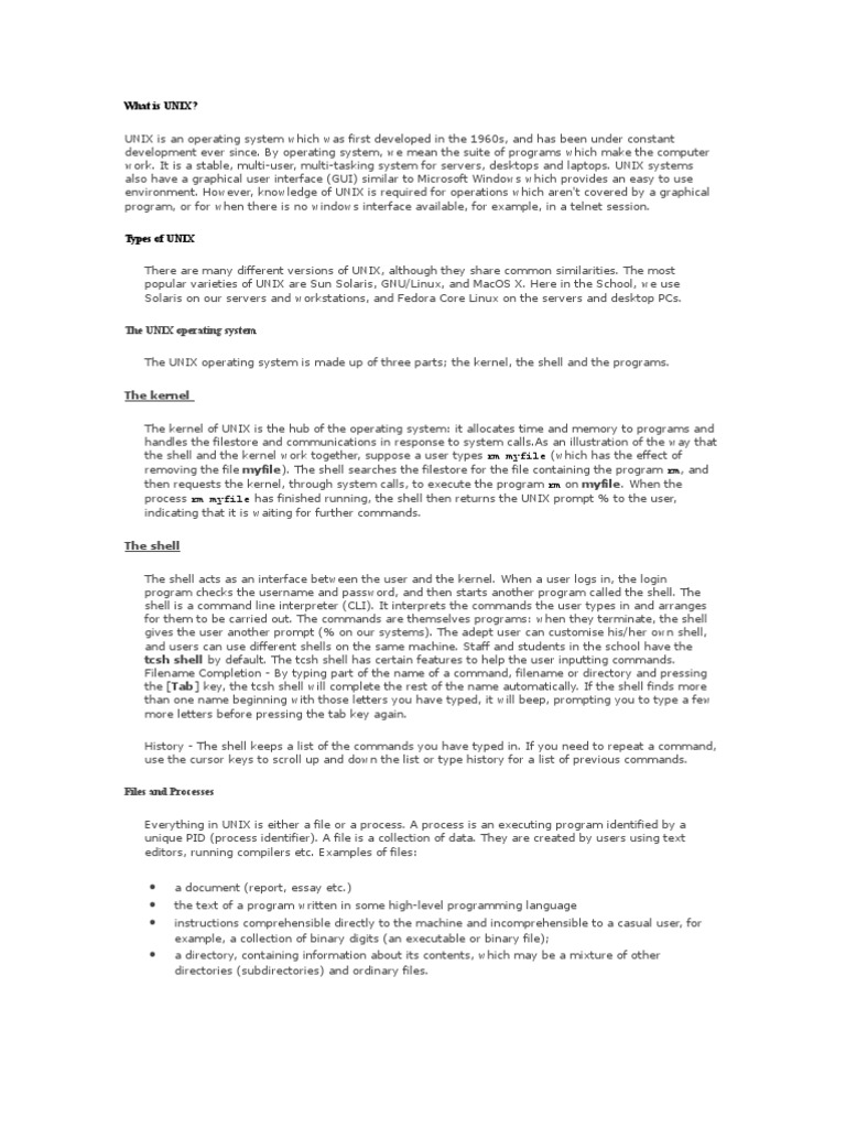 What Is UNIX?: The UNIX Operating System | Download Free PDF | Command Line Interface | Source Code