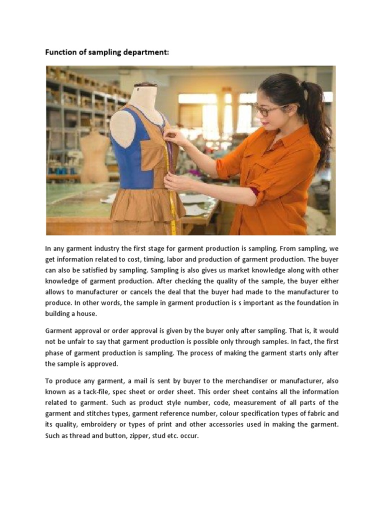 Sampling Department in Garment Industry | PDF