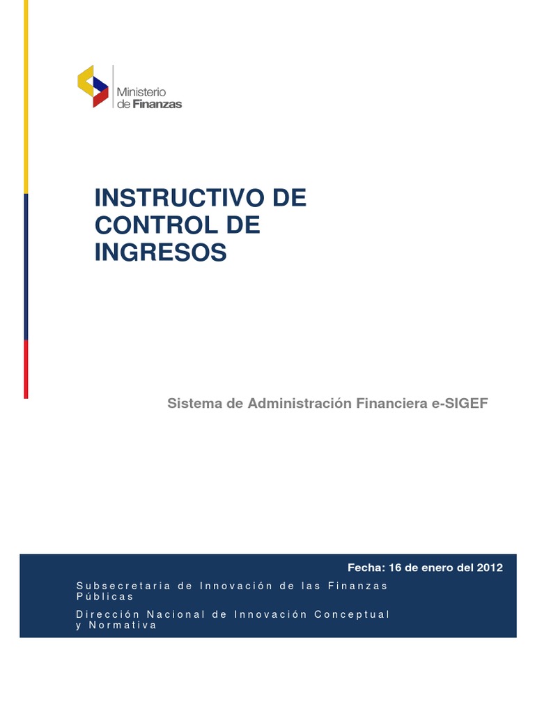 Instructivo - Control - de - Ingresos Esigef | PDF
