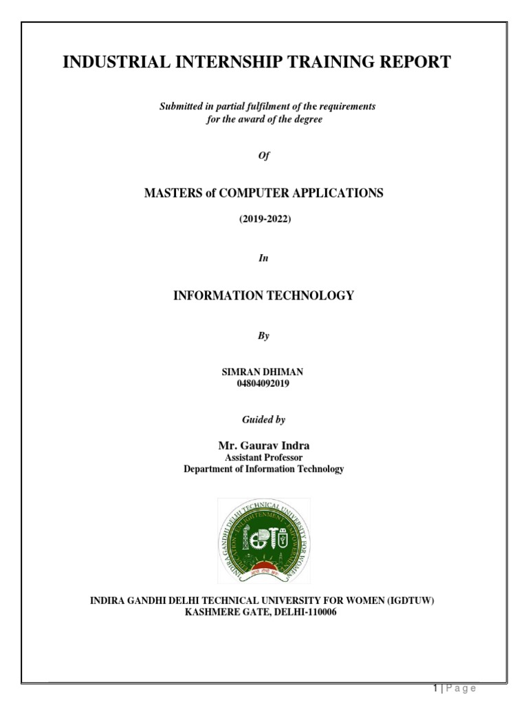 Industrial Internship Report 04804092019 Simran Dhiman Pdf Cloud Computing Software As A 