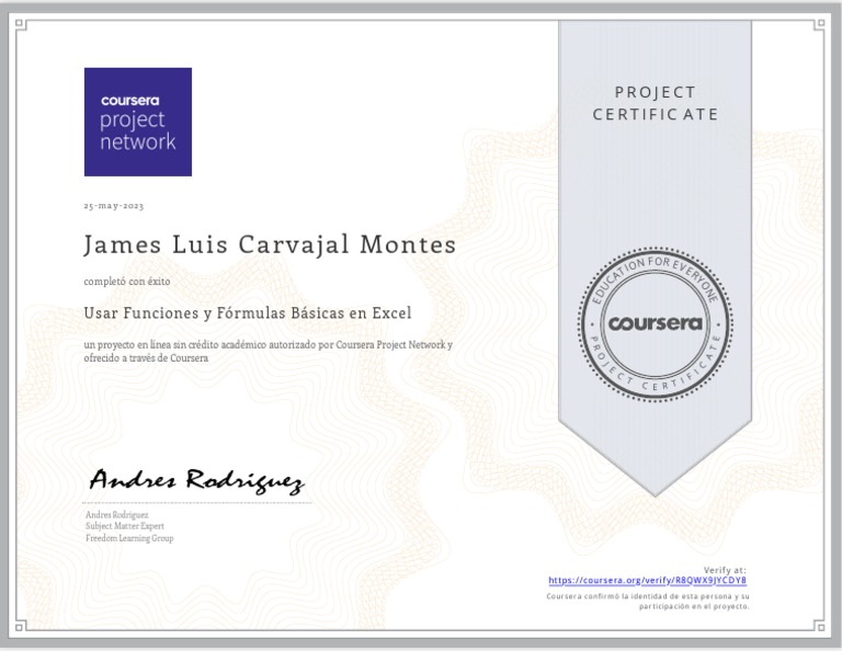 Coursera Usar Funciones y Formulas Basicas en Excel | PDF Coursera Usar Funciones y Formulas Basicas en Excel | PDF