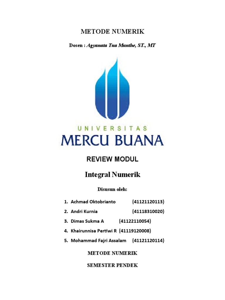 Review Modul 8 Metode Numerik | PDF