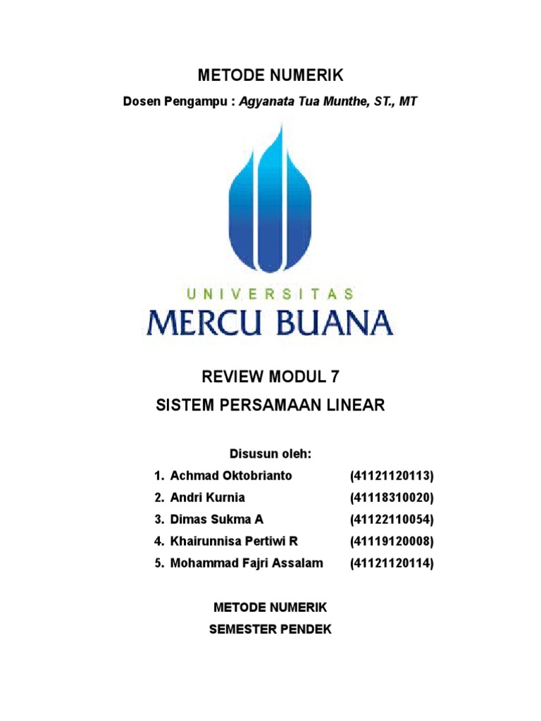 Review Modul 7 Metode Numerik | PDF | Sains & Matematika | Komputer