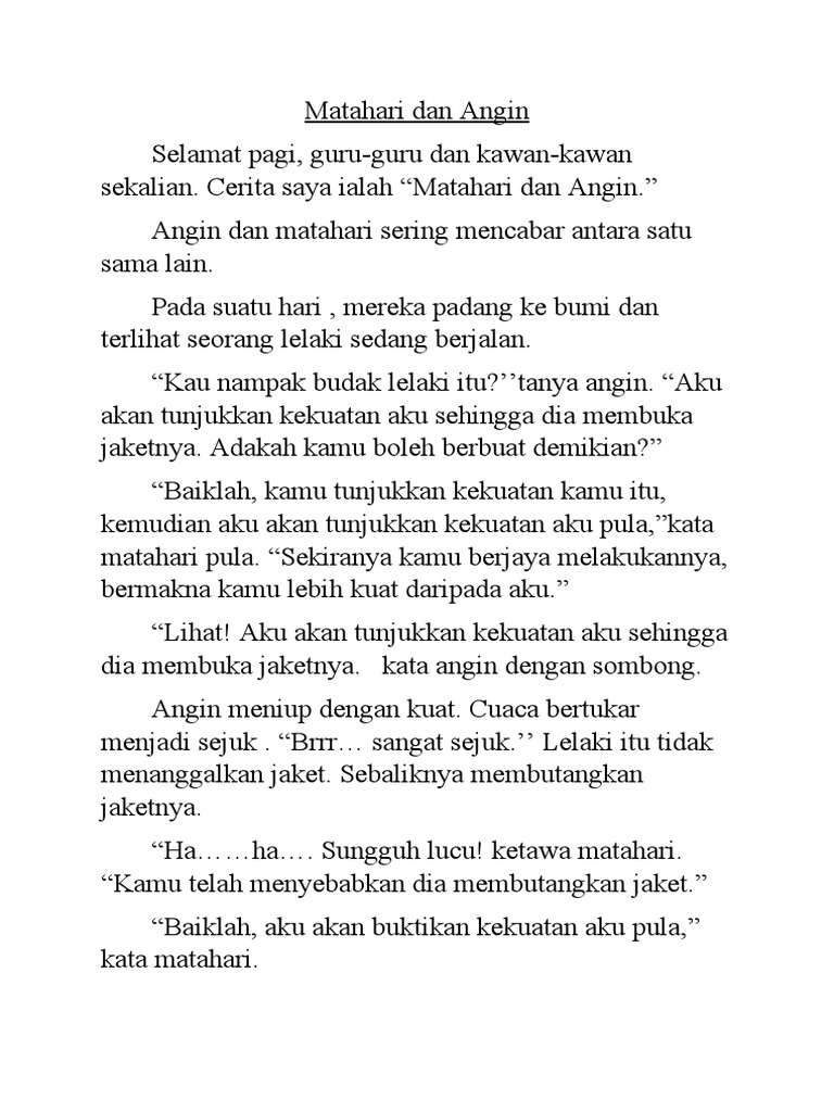 Matahari Dan Angin | PDF