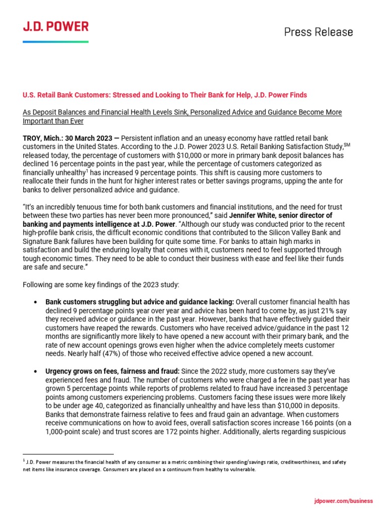 U.S. Retail Banking Satisfaction | PDF | Customer Satisfaction | Banks