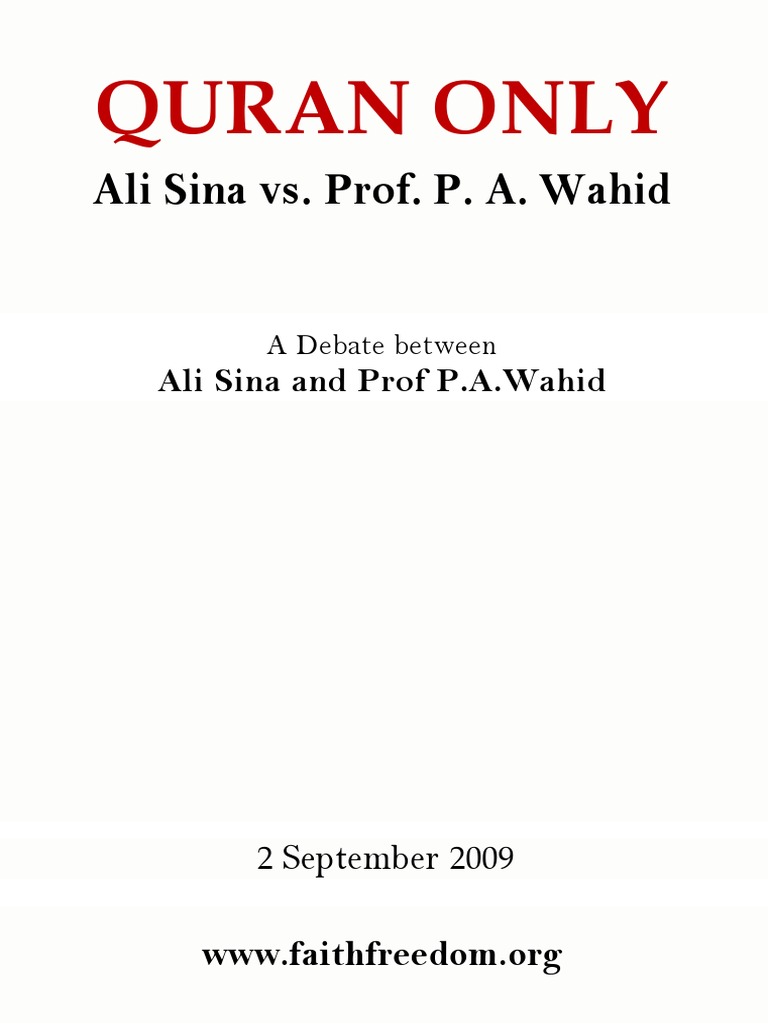 Quran Only (Ali Sina's Debate) | PDF