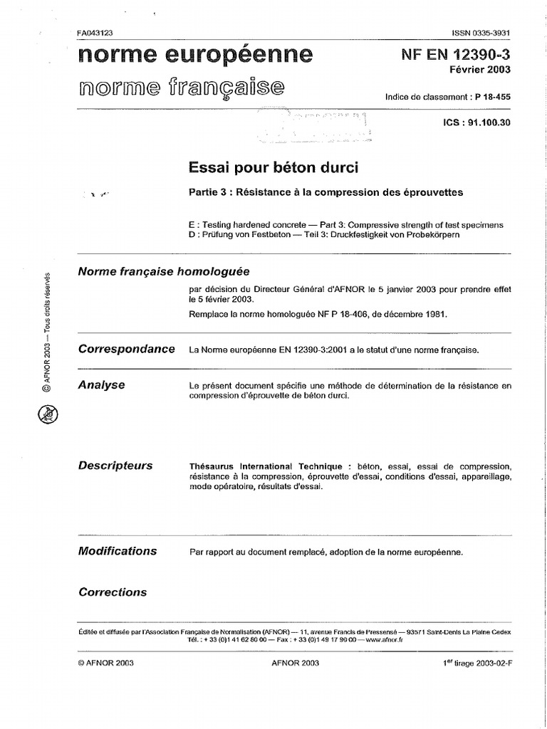 NF en 12390-3 | PDF