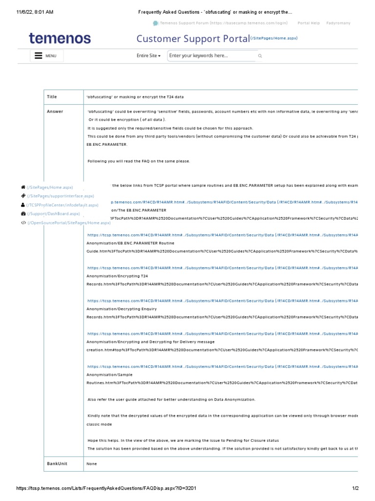 Frequently Asked Questions - Obfuscating' or Masking or Encrypt The.. | PDF | Encryption ...