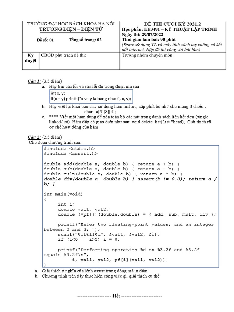 Đề thi_SEEE_EE3491_20212 tổng hợp | PDF