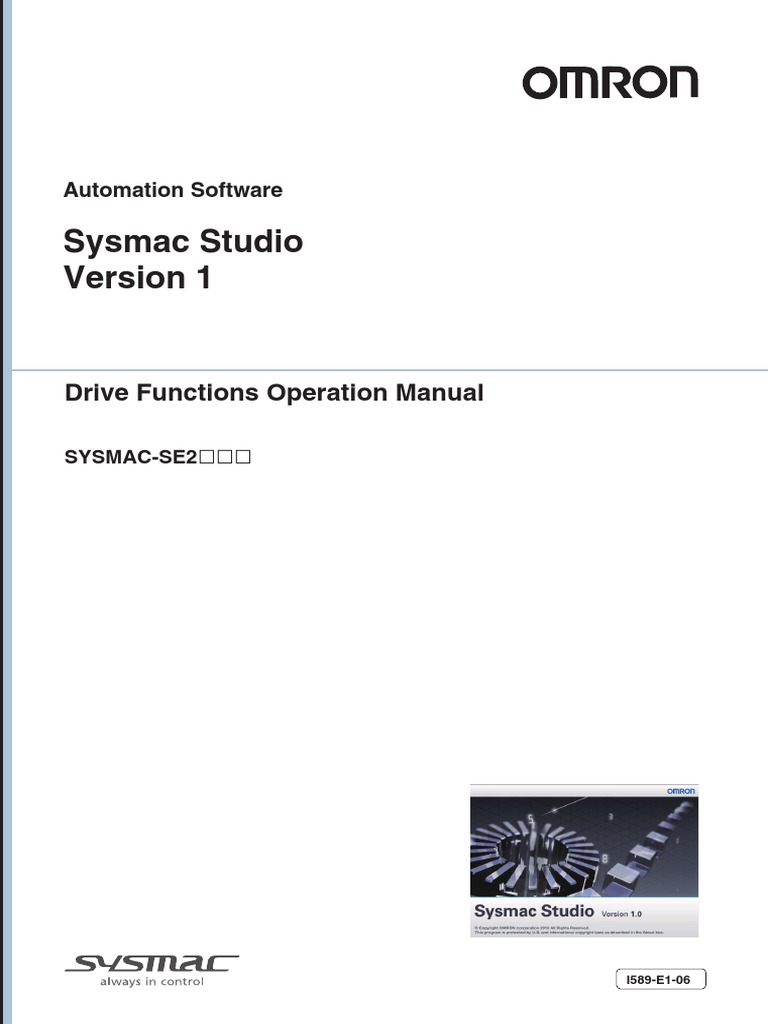 i589 Sysmac Studio - Drive Functions Operation Manual En | PDF