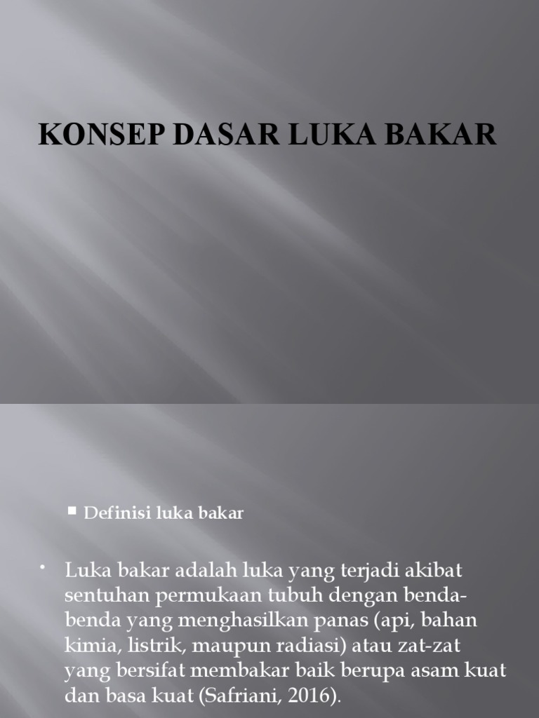 Konsep Dasar Luka Bakar | PDF