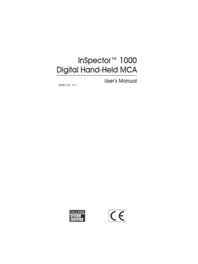 InSpector 1000 User's Manual - InSpector100UserManual | PDF
