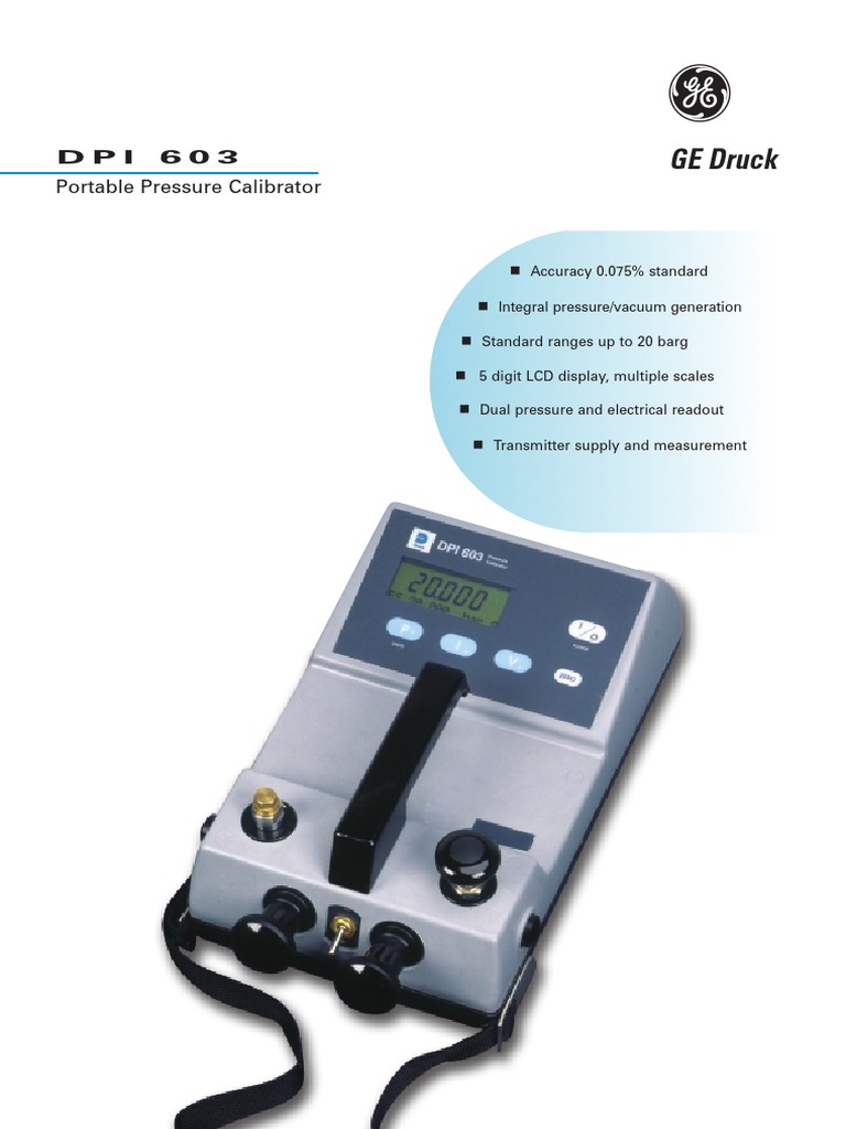 Dpi 603 Datasheet | PDF | Calibration | Battery Charger