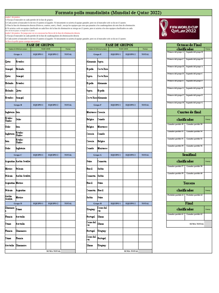 Polla Mundialista | PDF